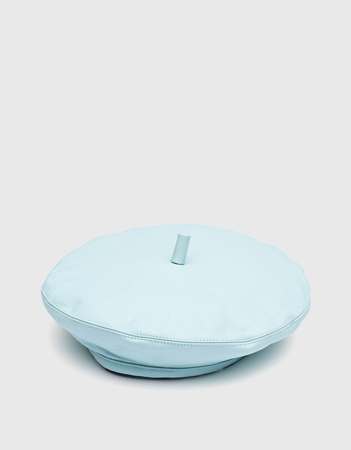 Eugenia Kim Carter Leather Beret-Turquoise (Hats) IFCHIC.COM