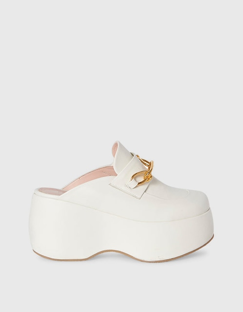 Rosetta Getty Clog Calfskin Platform Loafers-Ivory (Flat Shoes) IFCHIC.COM