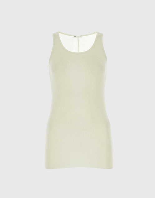 AMI Rounded Neckline Ribbed Vest (Tops,Tanks and Camis) IFCHIC.COM