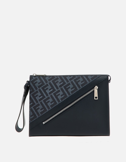 Fendi Men's Fendi Diagonal Flat Pouch () IFCHIC.COM