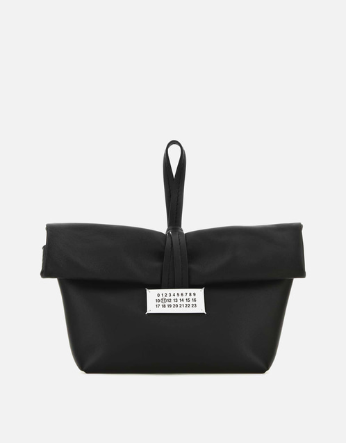 Maison Margiela Black Leather Paper Bag Clutch () IFCHIC.COM