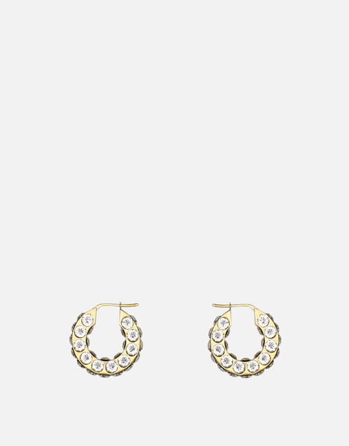 Amina Muaddi 鑲飾金屬小款Jaheel耳環 (全部新品) ｜IFCHIC台灣官網
