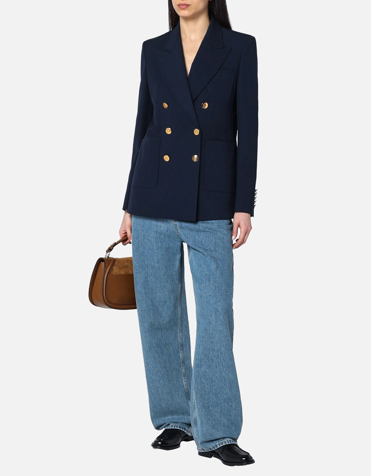 Gucci Double-breasted blue jacket in cotton (All New In) IFCHIC.COM