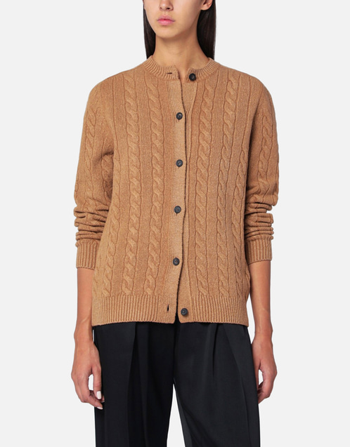 The Row Cardigan Cotton Light Brown (Tops) IFCHIC.COM
